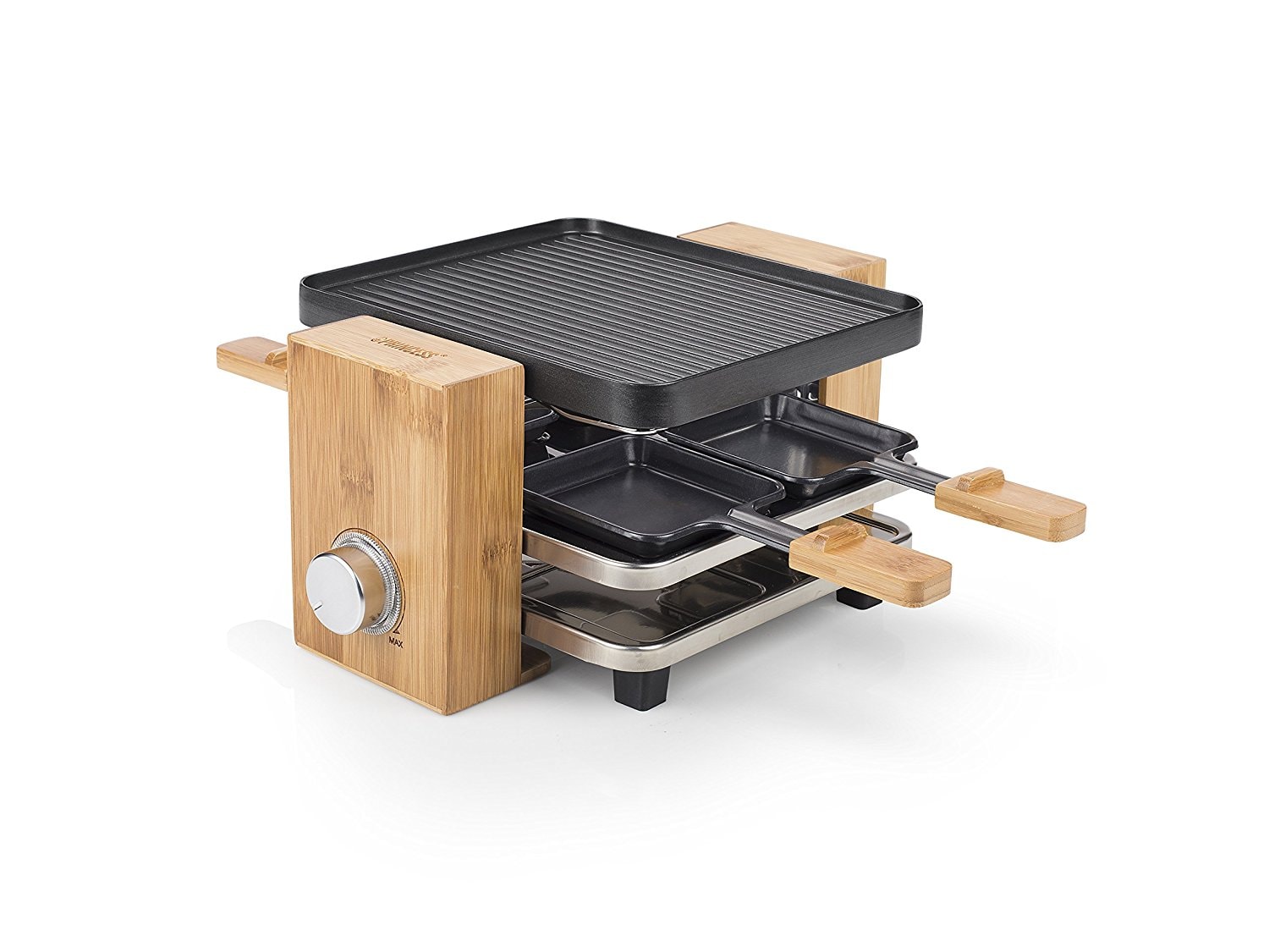 PRINCESS Raclette PURE 4 Bambou Pas Cher - Raclette Multifonction ...