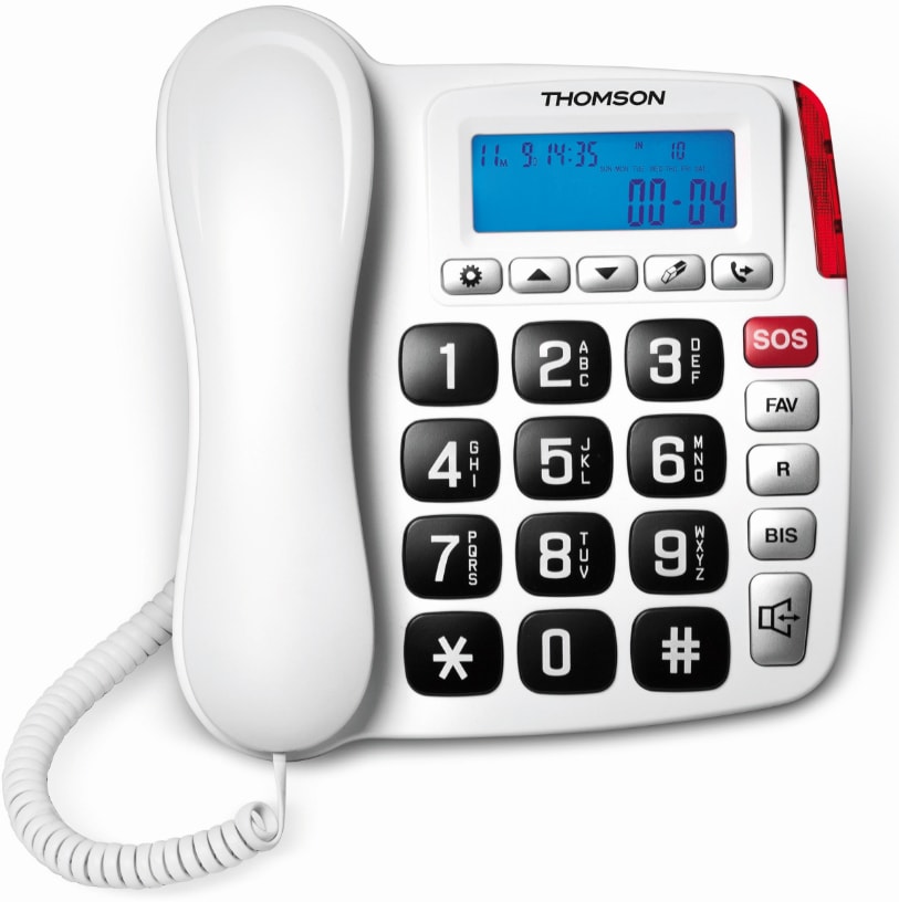 Téléphone filaire THOMSON Serea SCREENY Blanc Pas Cher | UBALDI.com